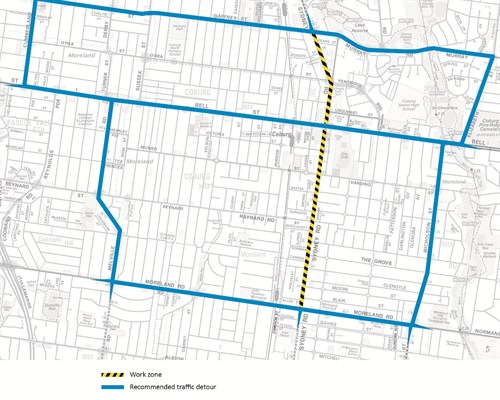 Sydney Road, Brunswick and Coburg track maintenance - Yarra Trams