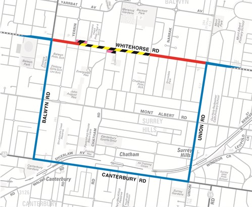Whitehorse Road track maintenance - Yarra Trams